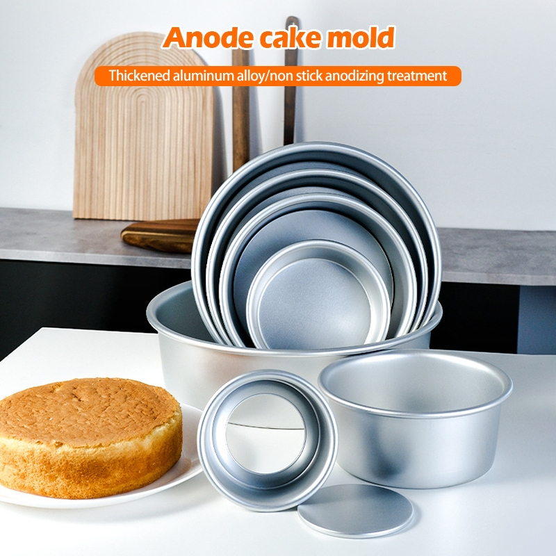 4/6/8/10 inches Anode Cake Pan Molder Aluminum Alloy Nonstick Removable ...
