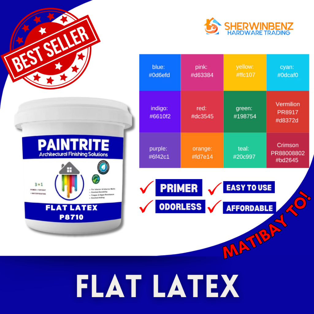 Paintrite Flat Latex Solid Color Paints 4L #1 | Shopee Philippines