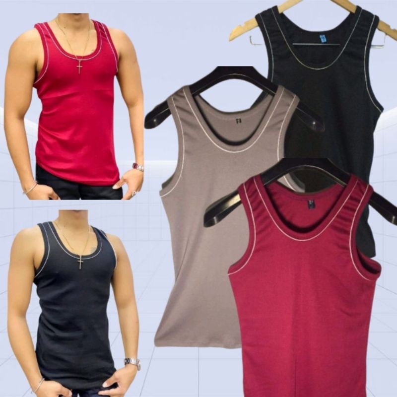 Body Fit Stretchable Sando For Men Gym Sando Med-Large | Shopee Philippines