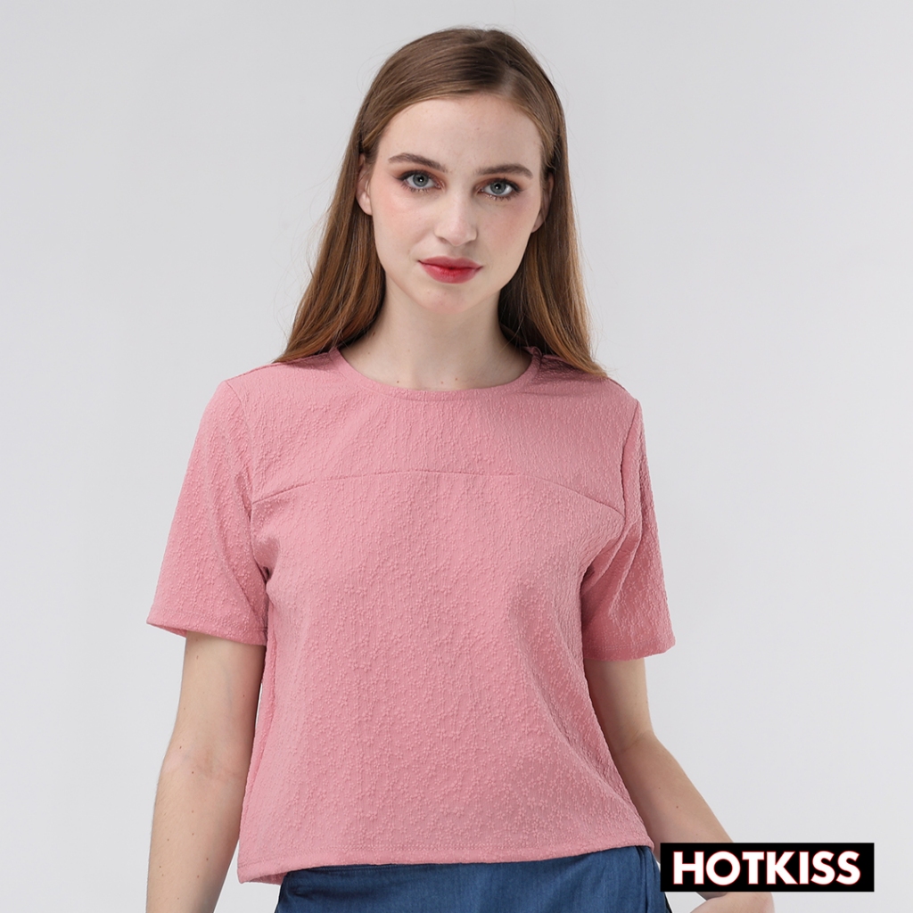 Hotkiss Jacquard Plain Knits Short Sleeves Blouse HST12-0131 | Shopee ...