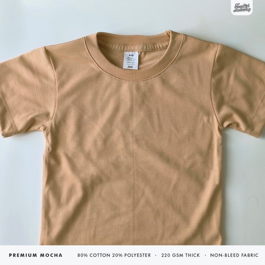 MOCHA (Kids to 8XL) - Premium Unisex Adult Plain Tshirt (removable ...
