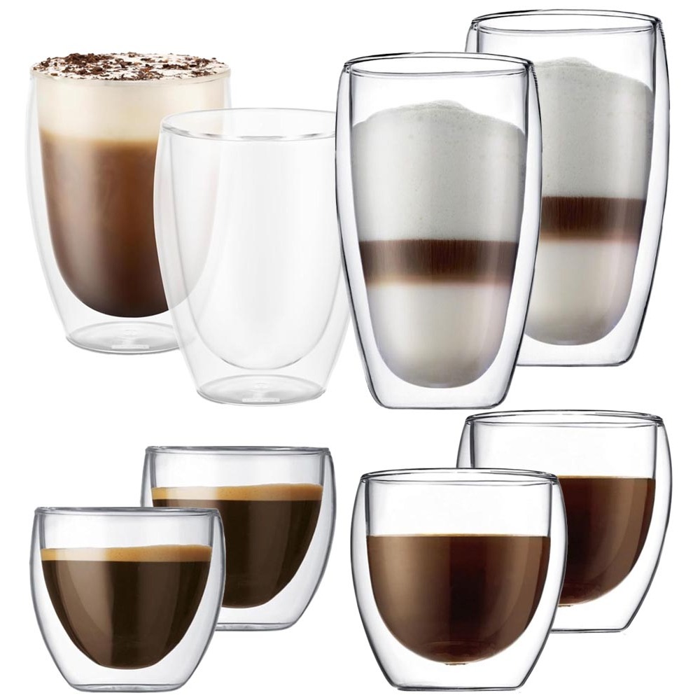 BODUM PAVINA Double Wall Glass Set of 2 Heat and Cold Retention Heat ...