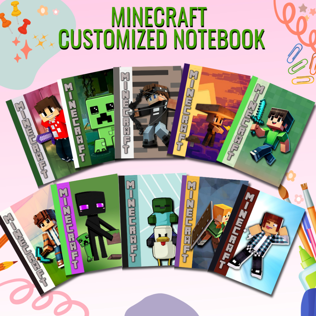 Customized Minecraft Notebooks for boys and girls with photo top per ...