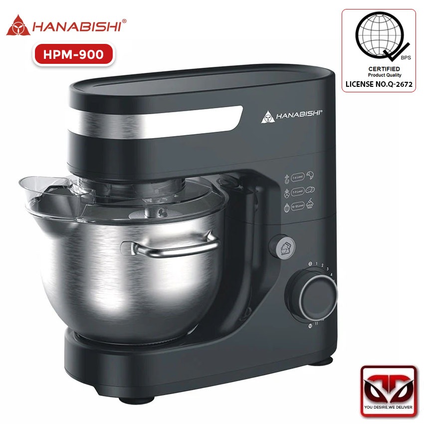 D&D Hanabishi HPM-900 4L Professional Stand Mixer (Black) | Shopee ...