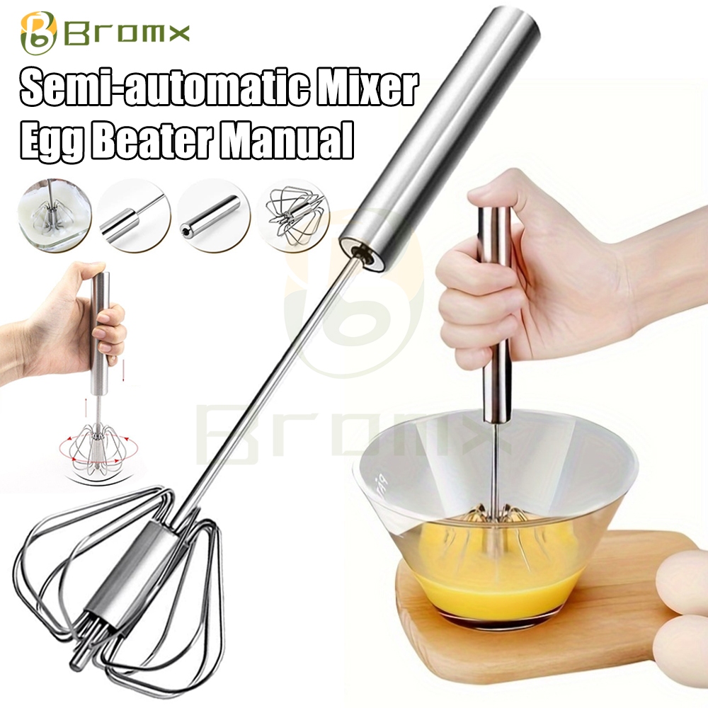 Semi-Auto Egg Beater Mixer 304 Stainless Steel Whisk - Hand Mixer ...