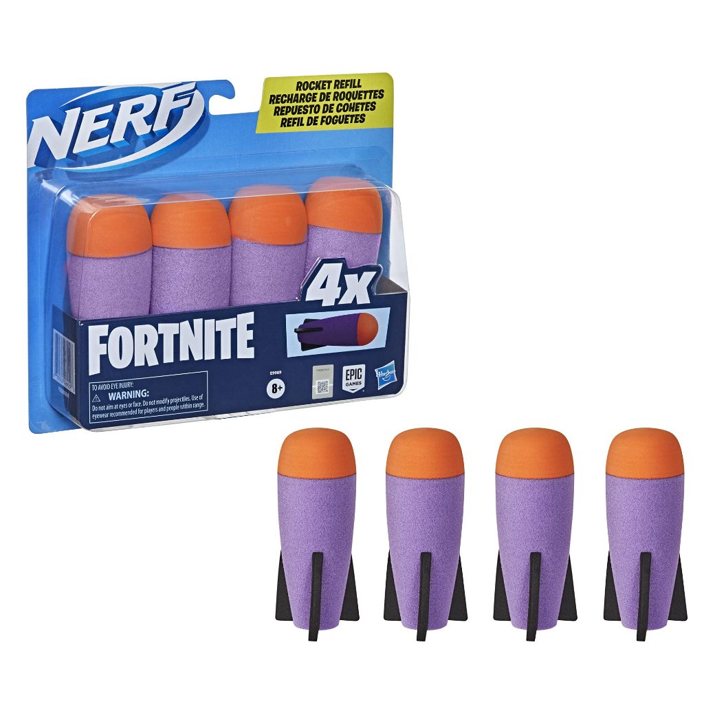 NERF Fortnite Rockets 4 Pack Refill Thunderblast Web Launcher ...
