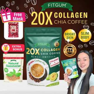 Fitgum 20X Collagen Chia Coffee Support Weight Loss Coffee Mix With ...