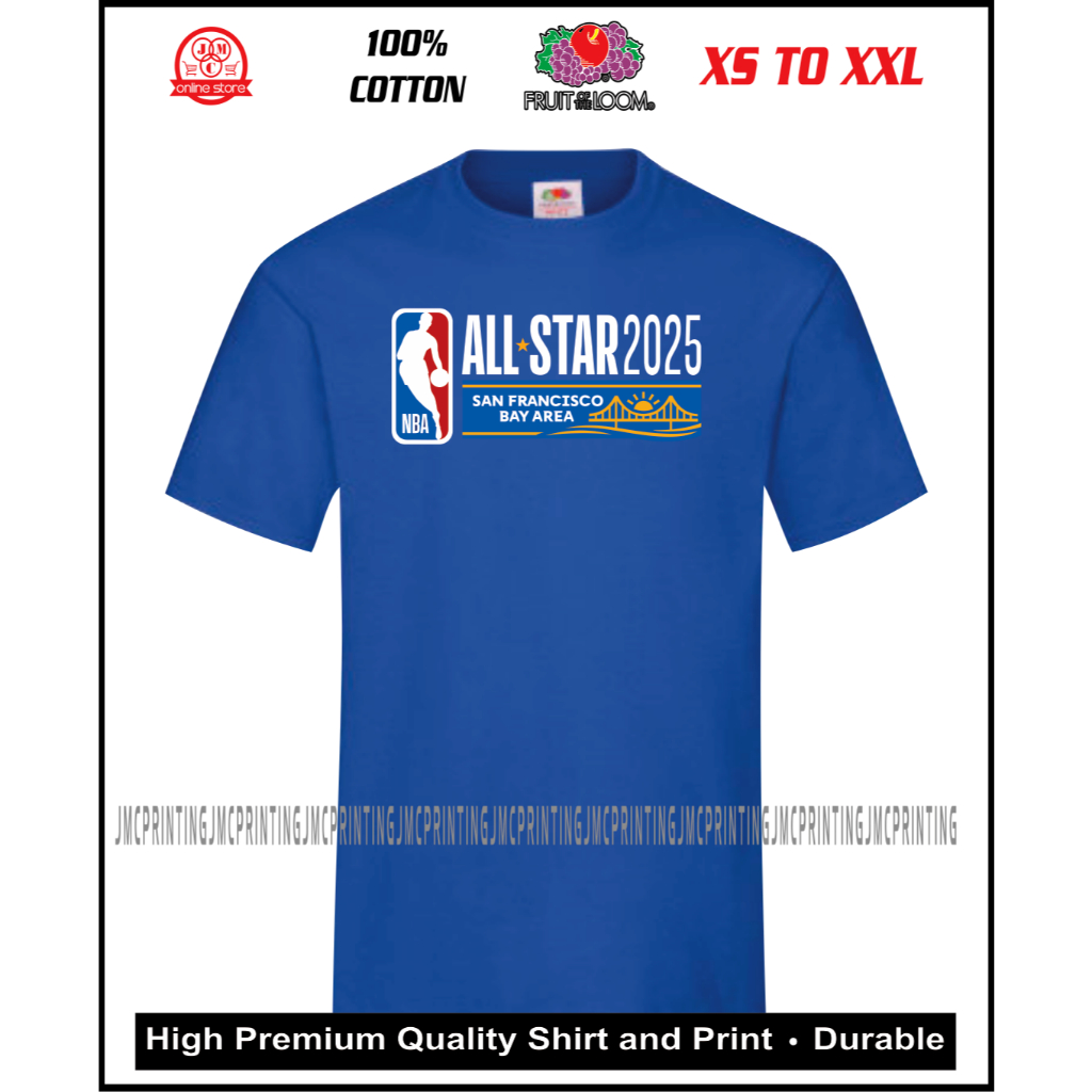 NBA Allstar Logo Fruit of the Loom Soft Premium 100% Cotton T-Shirt ...