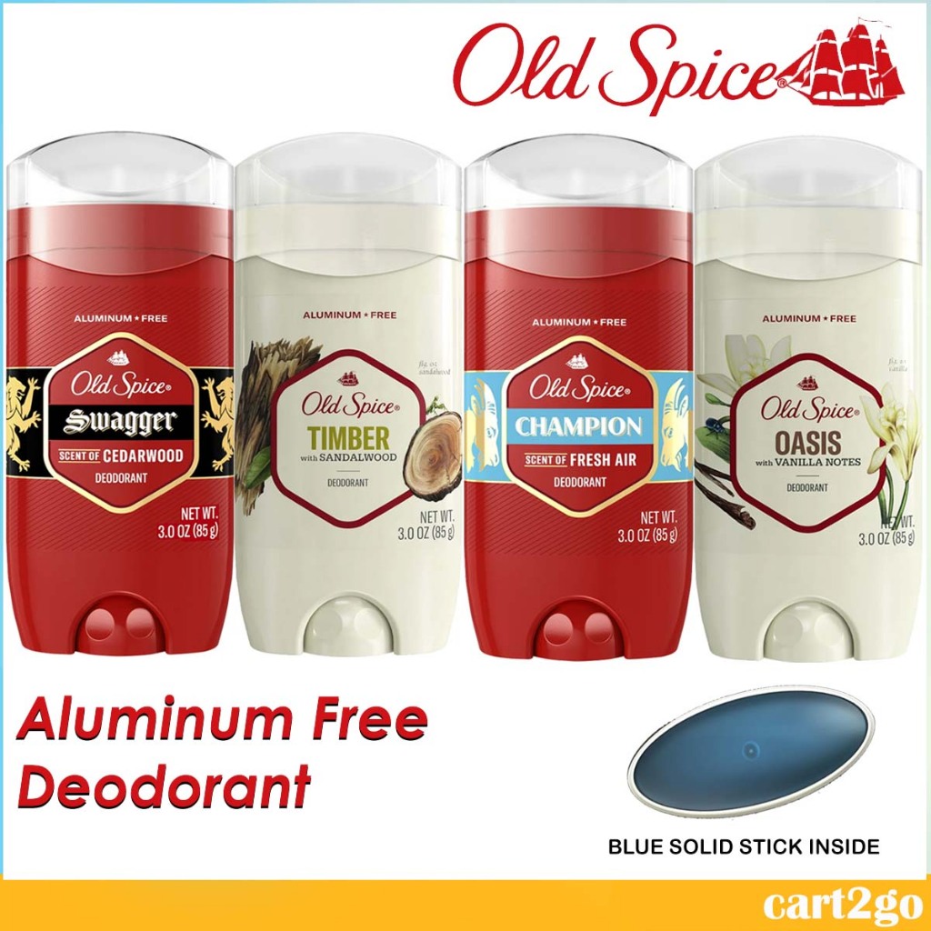 Old Spice Aluminum Free Deodorant BLUE STICK Scent of Swagger Cedarwood ...