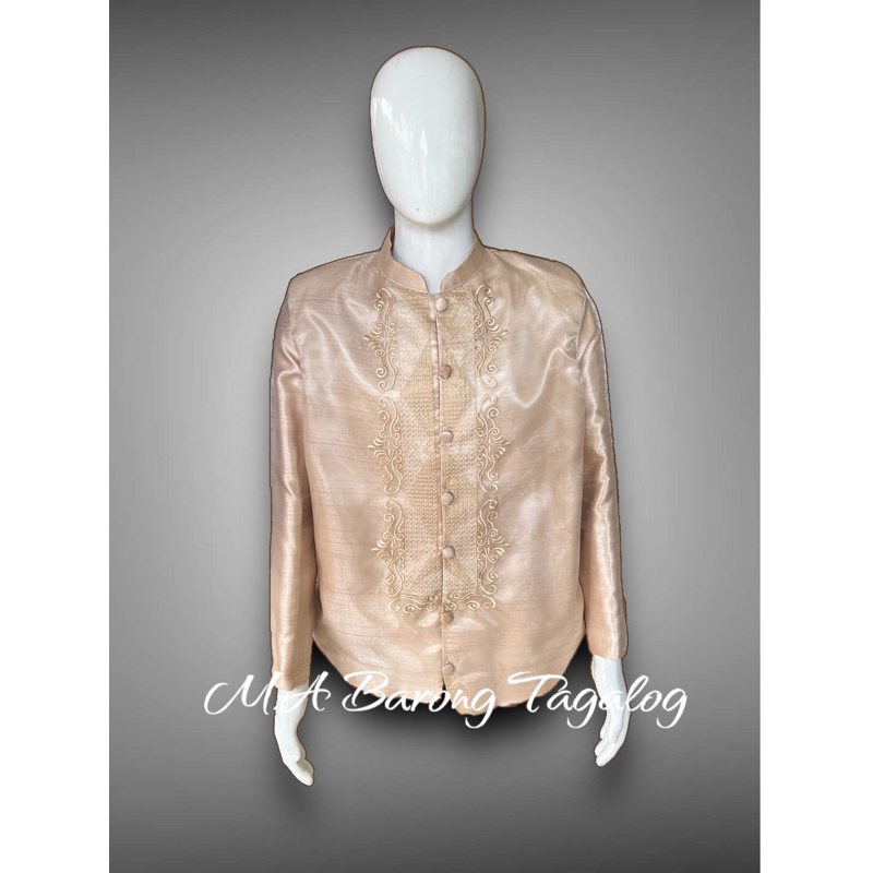 Cream /Black Coat Barong Piña organza thick lining double lining ...