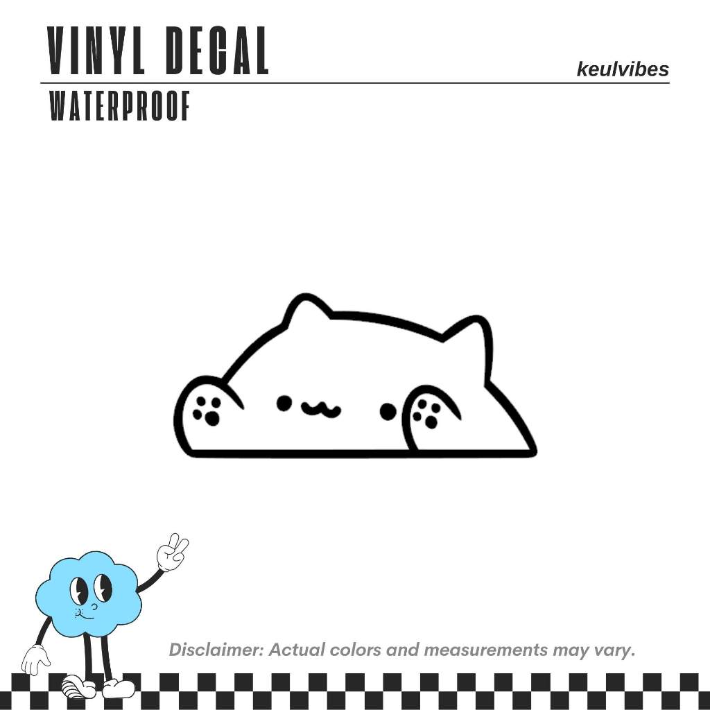 Bongo Cat logo funny meme vinyl stickers brand laptop tumbler vinyl ...