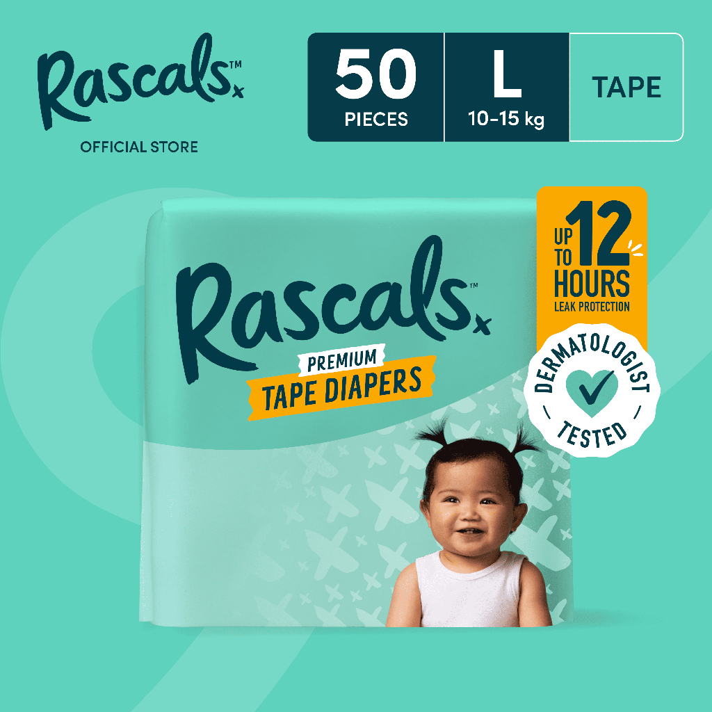 Rascals Tape Diaper Jumbo Pack - Large, 50 Pads | Shopee Philippines