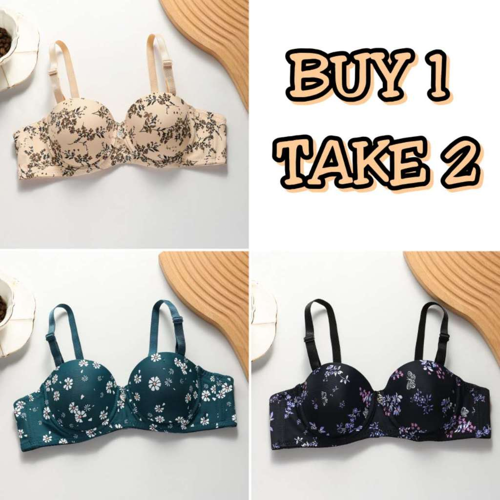 Isabelle.Q NEW BUY1TAKE2 Floral Cup A Nylon Printed Design Half Cup with Wire #ZHH68-B1T2 ...