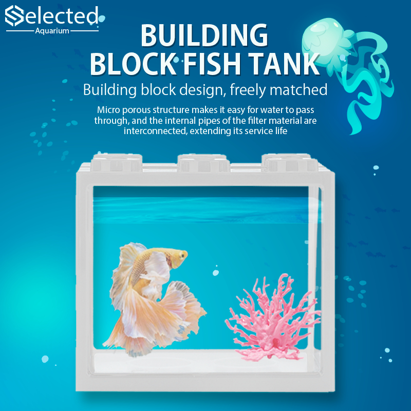 Stackable Building Blocks Betta Fish Tank Aquarium Creative | Shopee ...