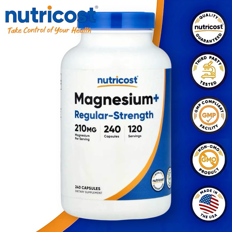 Magnesium+, Regular Strength, 210 mg, 240 Capsules (105 mg per Capsule ...