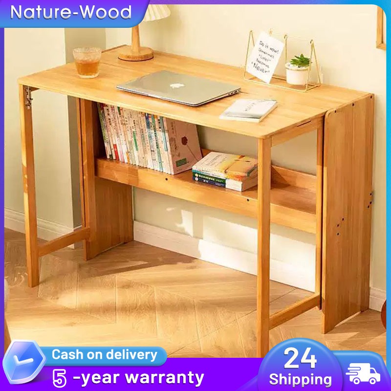 Bamboo Desk Solid Wood Computer Table Office Staff Desk Writing ...