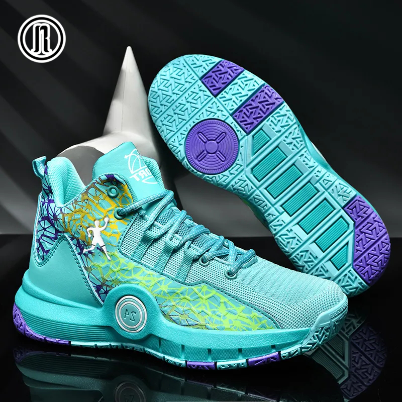 RAINBOW New Basketball High Cut Shoes For Men Wear Resistant and Anti ...