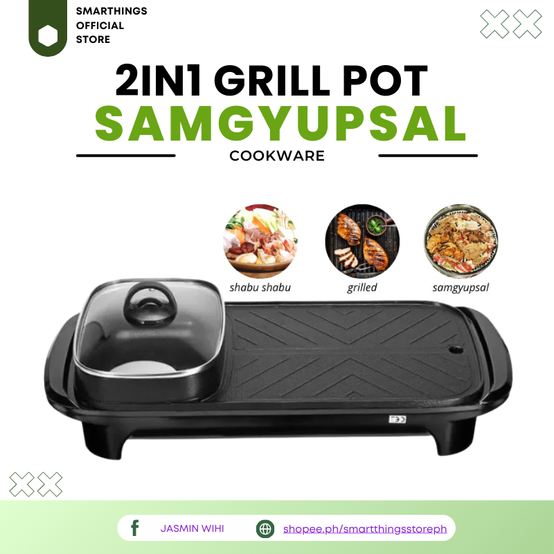 samgyupsal grill pan set electric High Quality 2 in 1 Korean Style BBQ ...