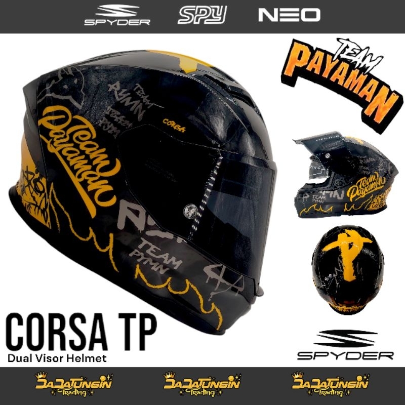 SPYDER Corsa Team Payaman Edition Dual Visor Helmet w/ free clear visor ...