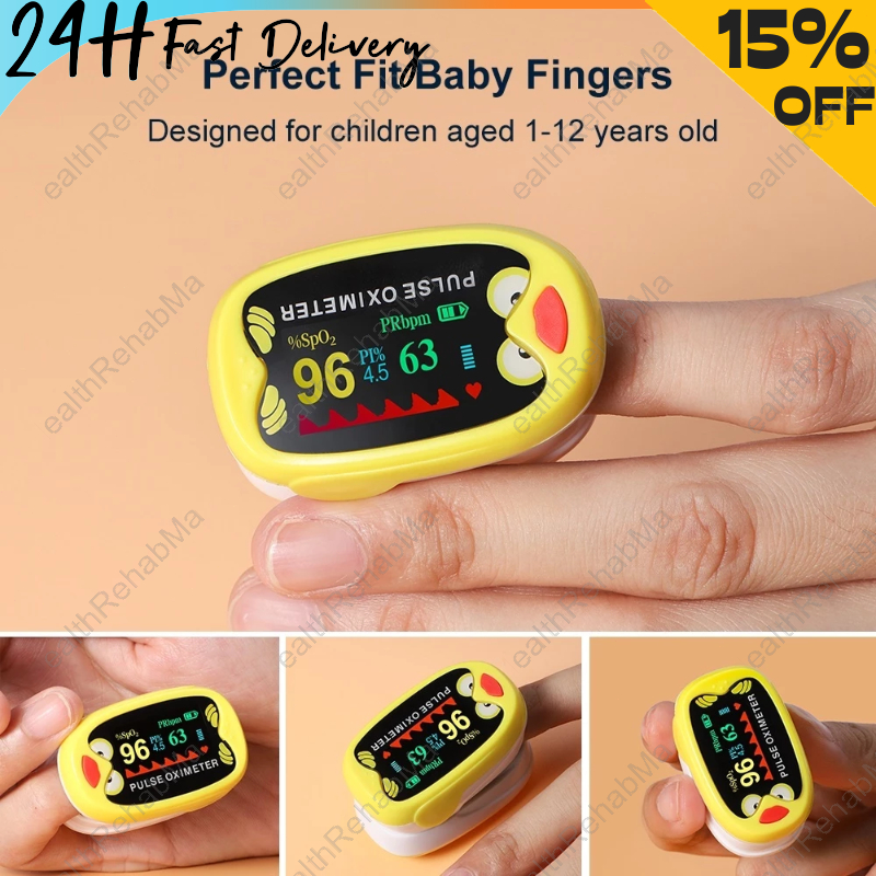 HealthRehabMart Kid-Sized Pulse Oximeter with Rechargeable Battery ...