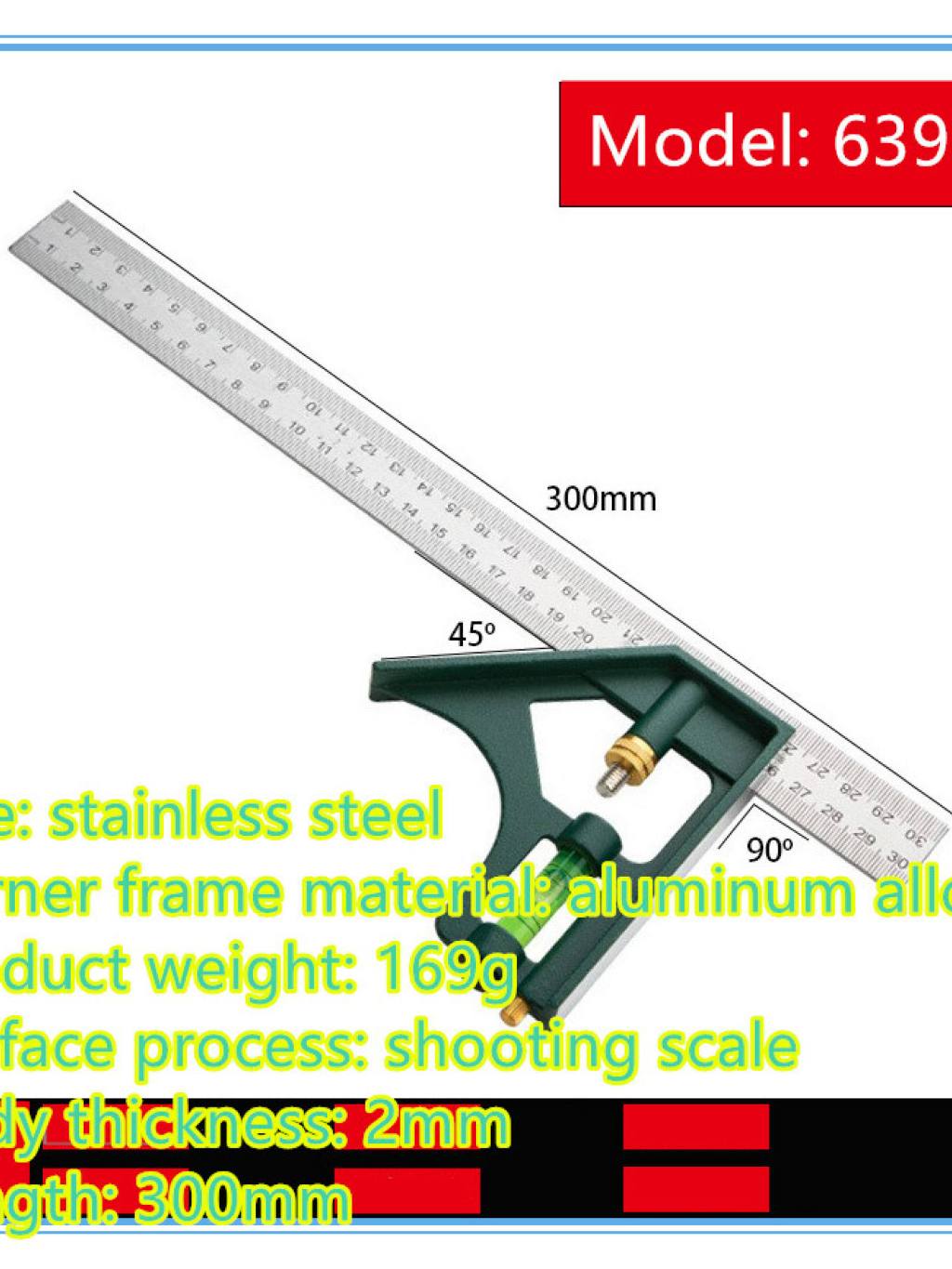 300MM professional carpenter tools Combination Square Angle Ruler ...