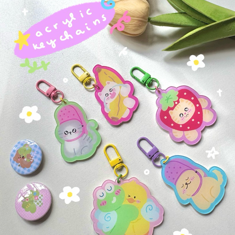 sparkeltopia acrylic keychains | cute animal character trinkets, charms ...