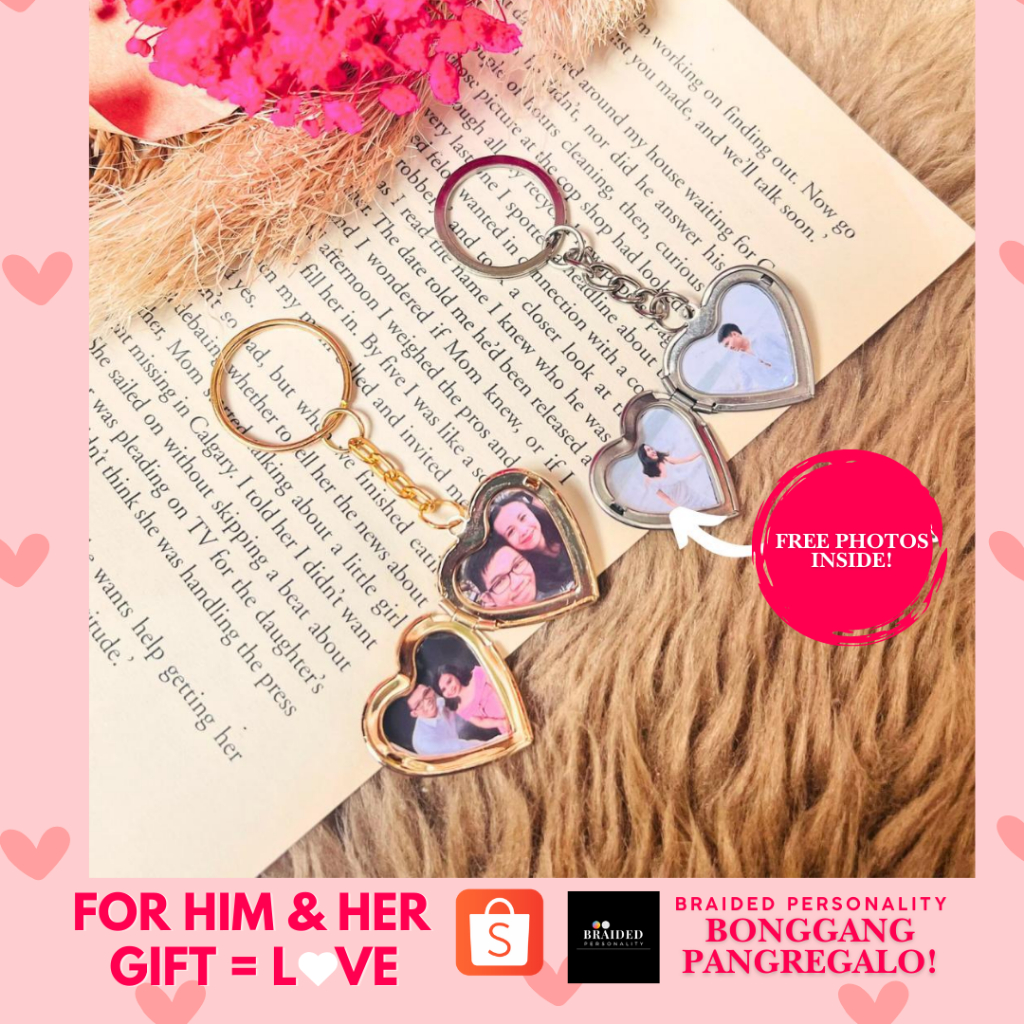 Braided Personality Photo Locket Keychain with Floating Box Stainless ...