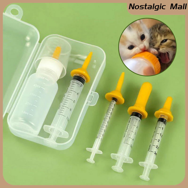 Pet Kitten Pacifier Cat Feeding Bottle Syringe Feeder Newborn Puppy Pet ...