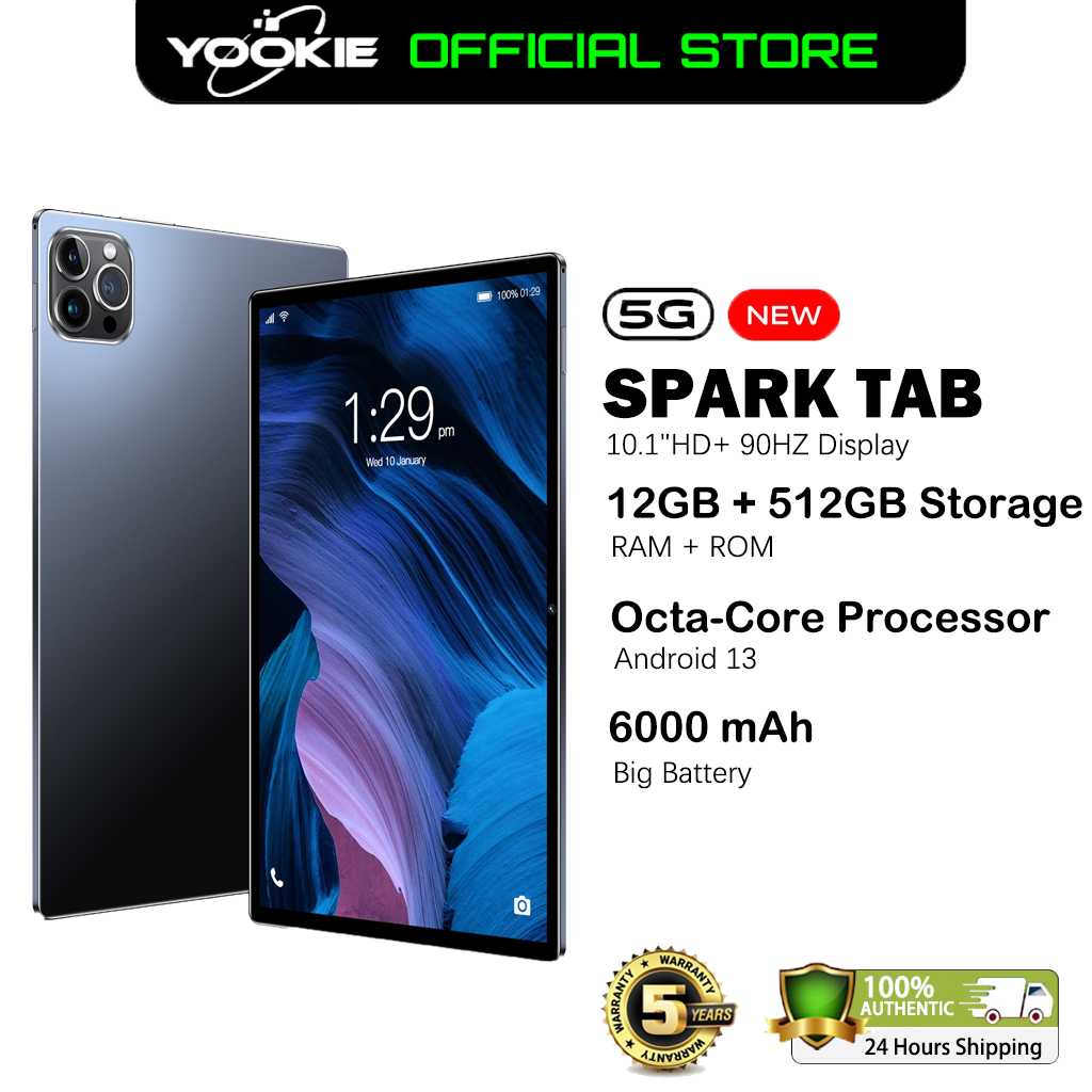5G Android Tablet 10-inch SPARK TAB Android 14 12GB+512GB 6000mAh Dual ...