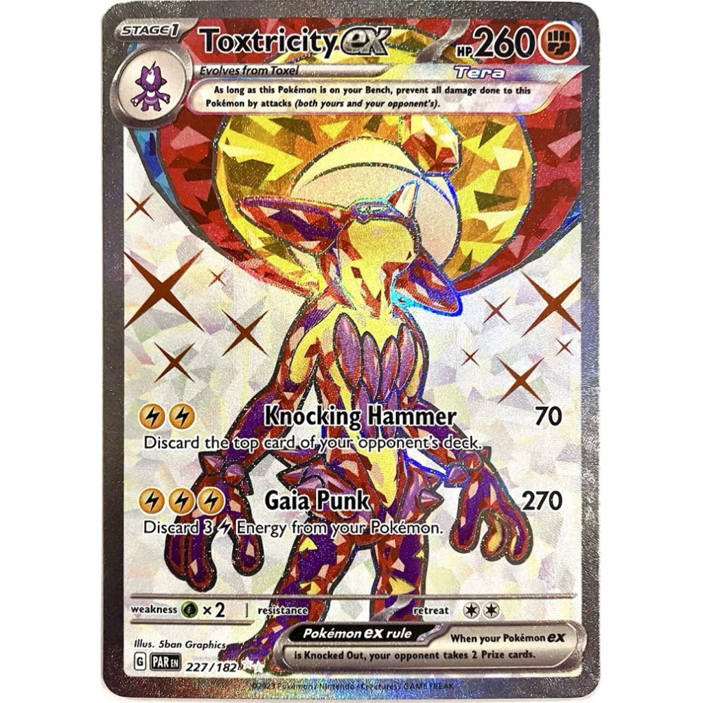 Pokemon TCG Toxtricity EX 227/182 Paradox Rift Full Art Ultra Rare ...