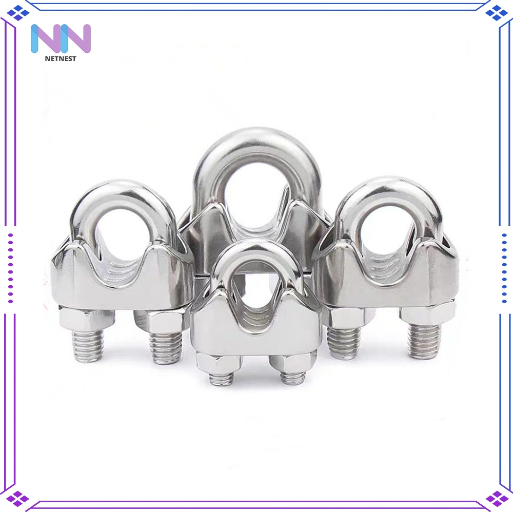 5Pcs/Set M2 M4 M5 M6 M8 304 Stainless Steel Wire Rope Clamp Steel Wire ...
