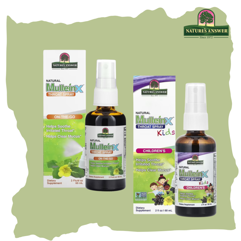 Nature's Answer, MulleinX Throat Spray, 2 fl oz (60 ml) | Shopee ...