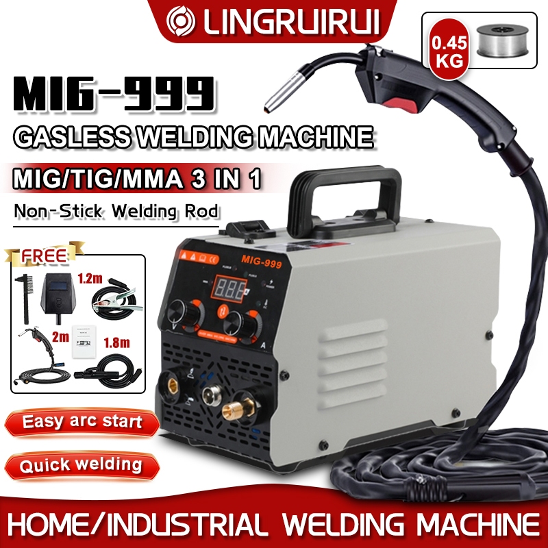 MIG-999 Portable Welding Machine 3lN1 Gasless Welding Machine lGBT ...