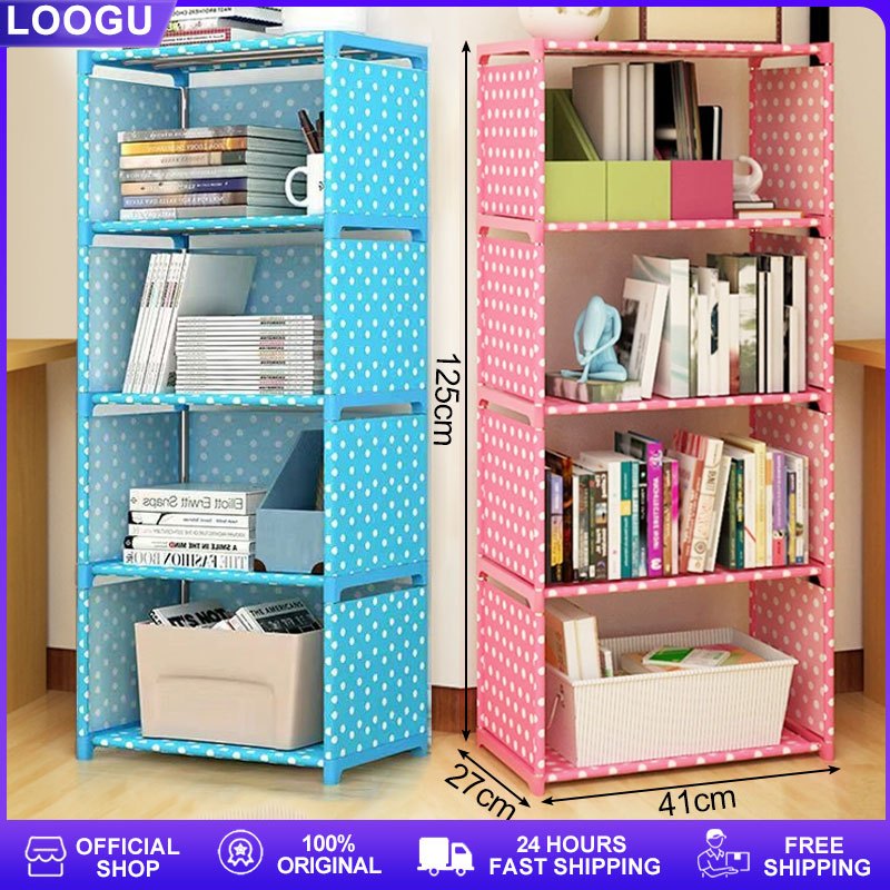 LOOGU 1/2/3/4 Layer Waterproof BookShelf Kid Toy Storage Rack Multi ...