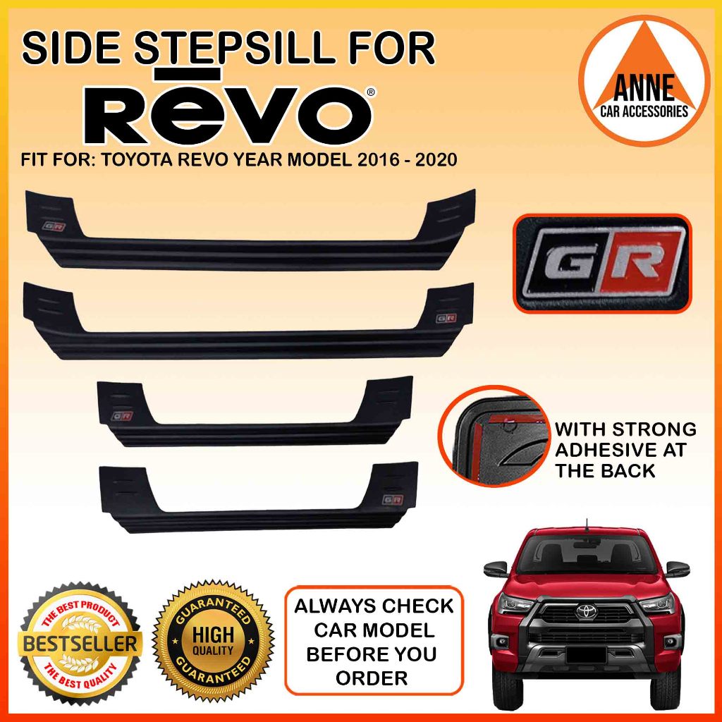 Scuff Plate for Toyota Hilux Revo 2016 - 2020 GR Logo Door Side Step ...