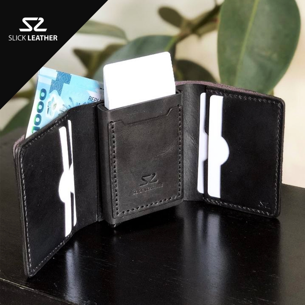 Slick Leather - RFID Trifold Wallet in Vegetable Tanned Leather ...