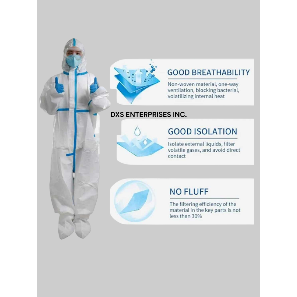 DISPOSABLE PPE HAZMAT SUIT MEDICAL GRADE DISPOSABLE | Shopee Philippines