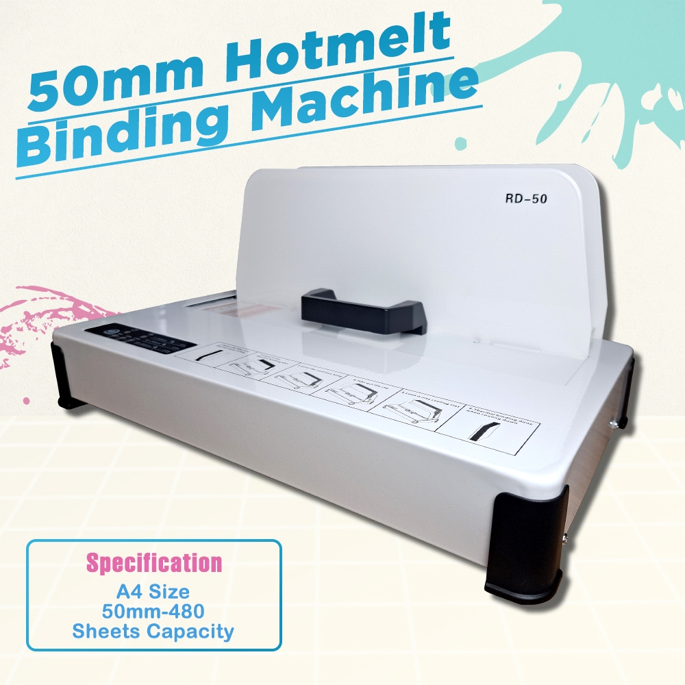 Hot Melt Binding Machine 50mm Auto Shut Off Thermal Binder Machine for School/Office Use ...