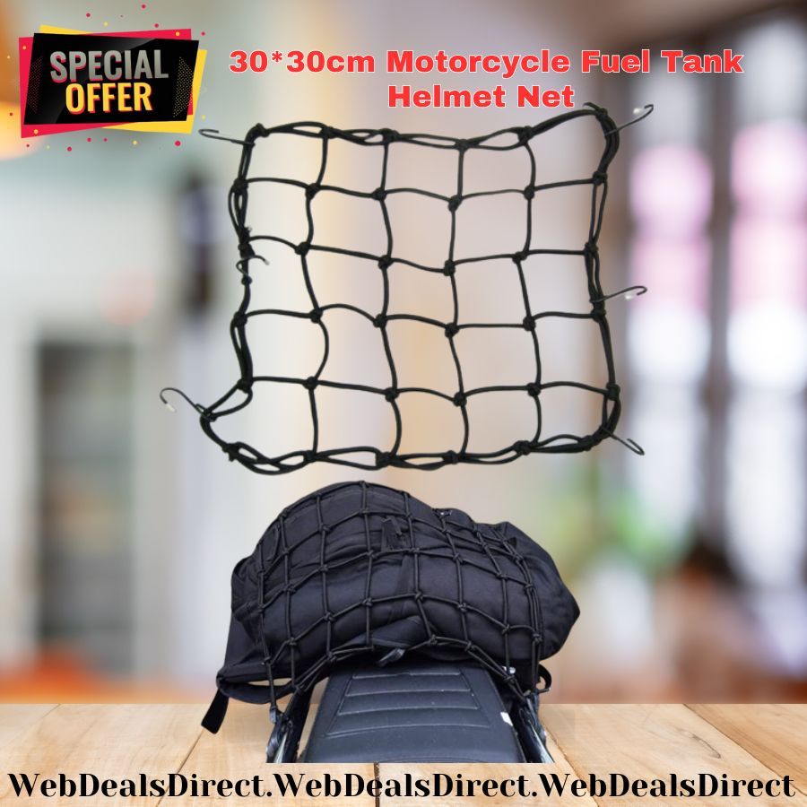 30 * 30cm Motorcycle Fuel Tank Helmet Net Moto Cargo Luggage Jackets ...
