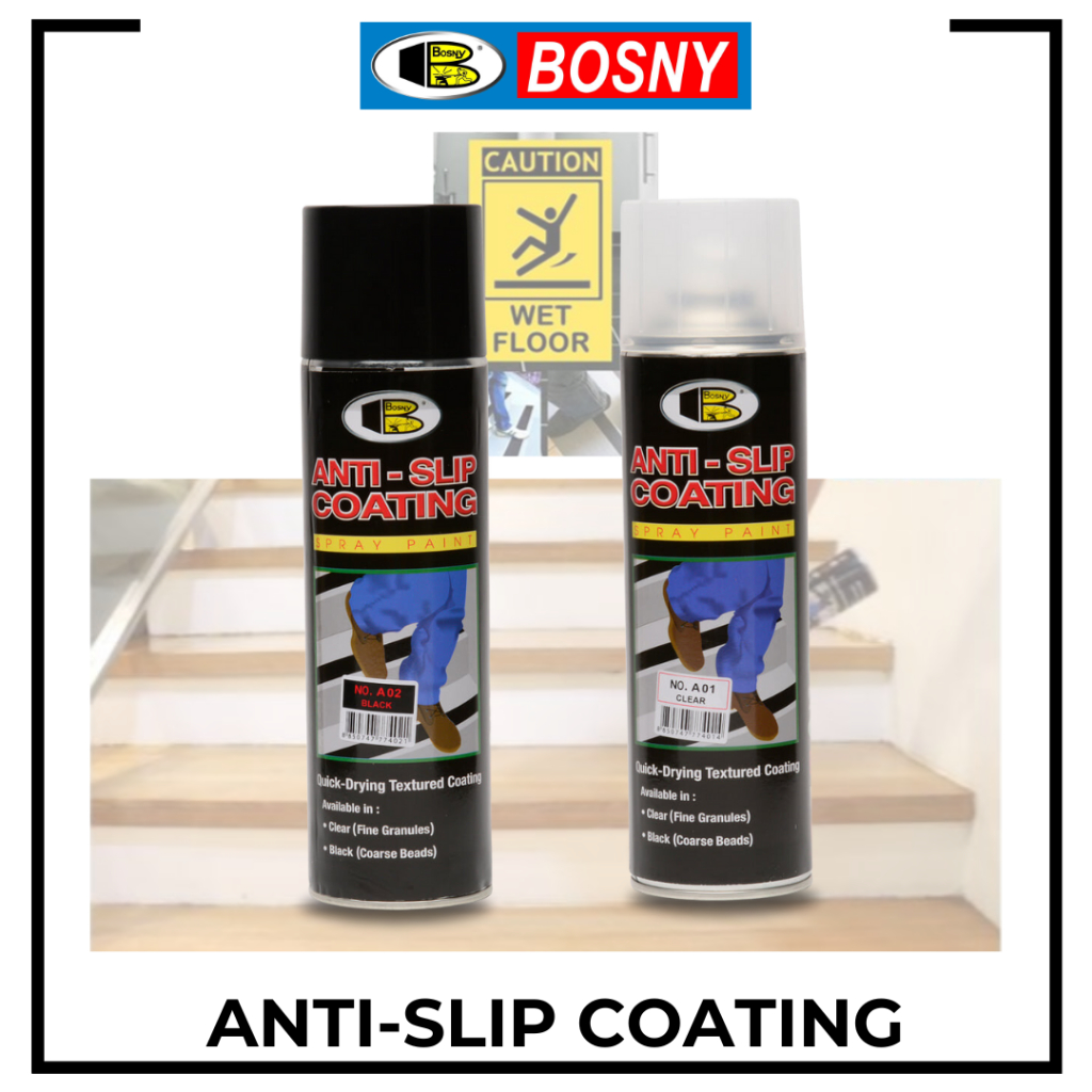 Bosny Anti-Slip Coating Spray Paint - Clear & Black | Shopee Philippines