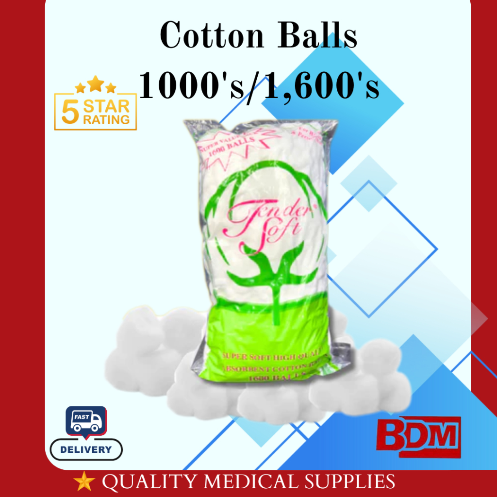 Cotton Balls 1000 / 1600 balls | Tender Soft | Shopee Philippines