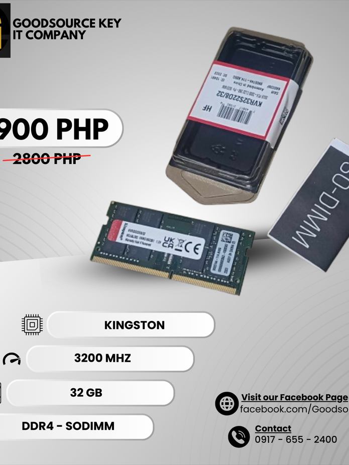 Brand new RAM DDR4 32GB SODIMM 3200MHZ | Shopee Philippines