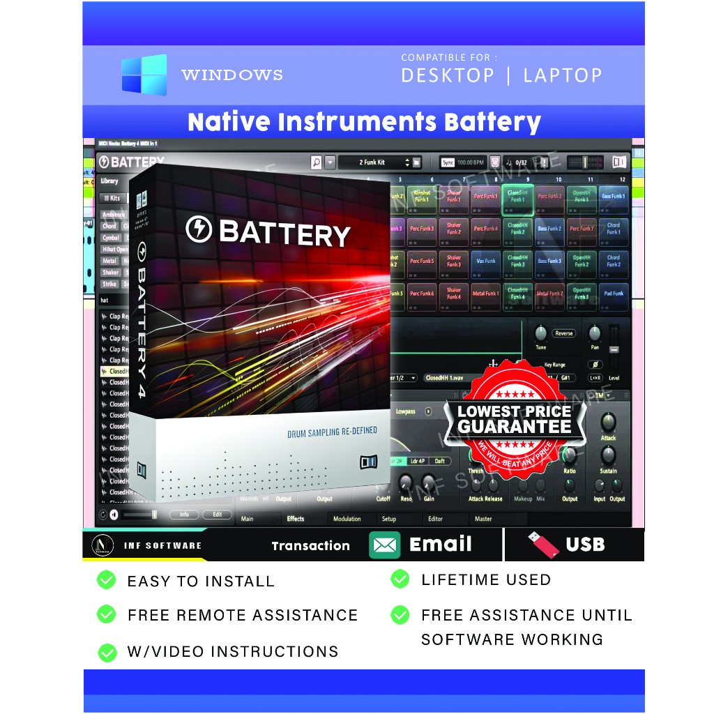 Native Instruments Battery 4.3.1 plus Library | VST Drum Sampler Plugin ...
