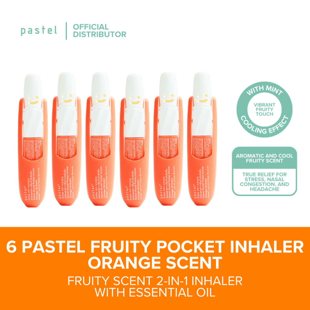 PASTEL Fruity Orange Scent Pocket Inhaler (x6) (1.5ml each) [Menthol ...
