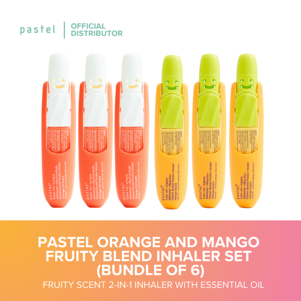 Pastel Orange (x3) and Mango (x3) Fruity Blend Inhaler Set (1.5ml ea ...