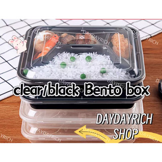 150PCS Black bento box with lid plastic bento lunch box disposable box ...