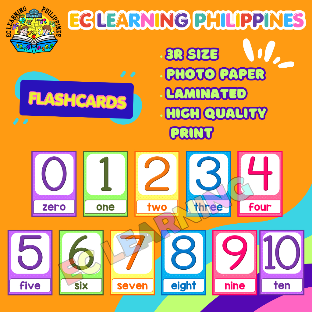 Numbers Flashcards Numbers Laminated Flash Cards Educational Material ...