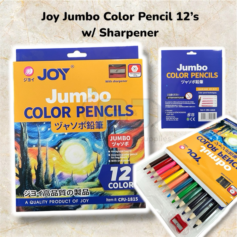 Joy Jumbo Color Pencil 12's with Sharpener | Shopee Philippines
