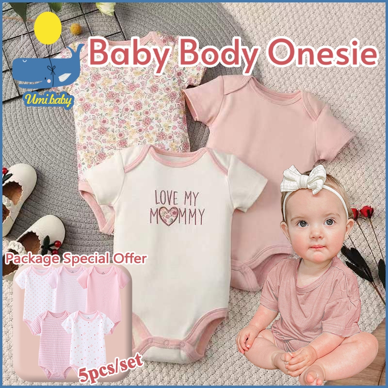 5 Piece Baby Cute Romper Bodysuit Onesie Cotton Infant Jumper Baby ...