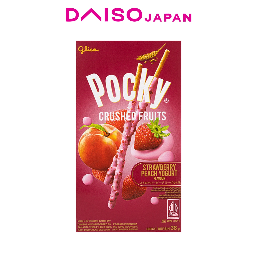 Daiso Glico Pocky Crushed Fruits Strawberry Peach Yogurt (38g) | Shopee Philippines
